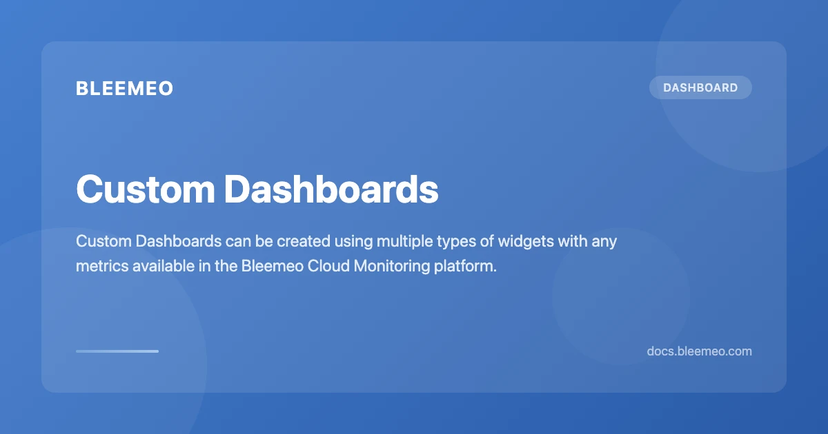 Custom Dashboards | Bleemeo Documentation